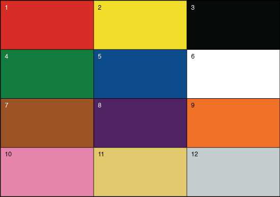 Ashrad Face Paint - Colour Charts - Products - Art & Office