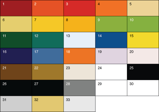 Spray Paint Color Chart